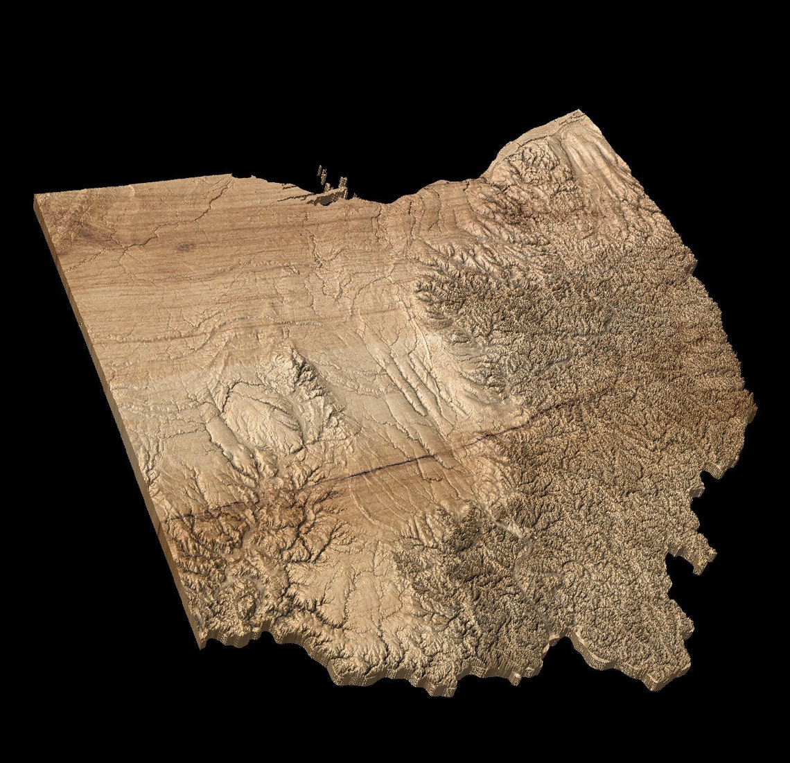 Ohio State Topographic Terrain 3D Map Model for CNC Milling - Etsy