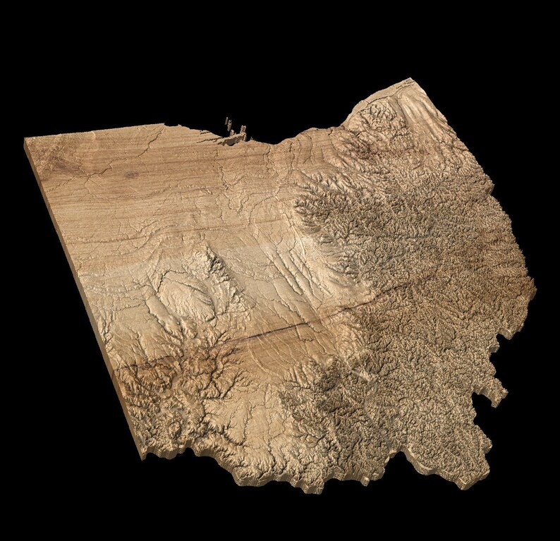 Ohio State Topographic Terrain 3D Map Model for CNC Milling - Etsy