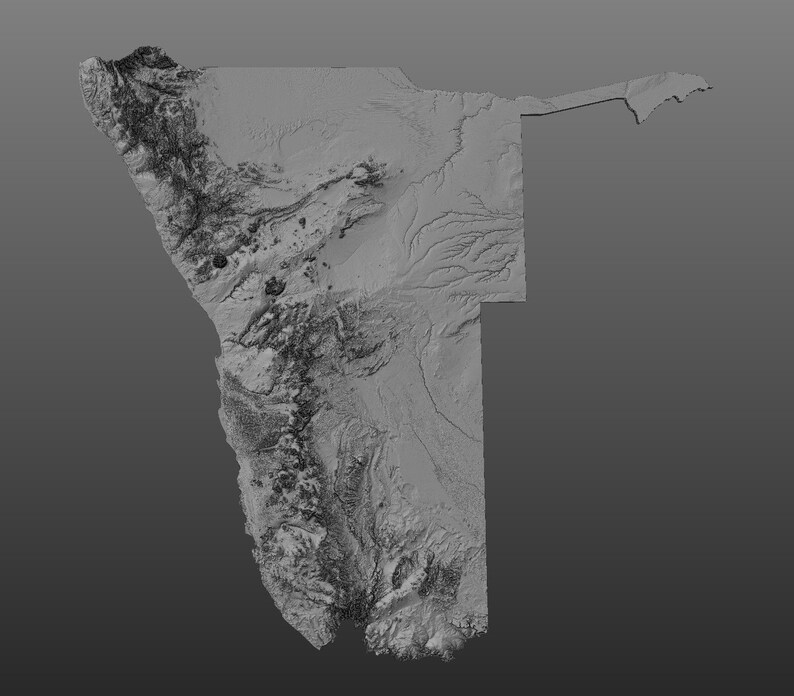 Namibia Topographic Terrain 3D STL Map Model for CNC Milling - Etsy