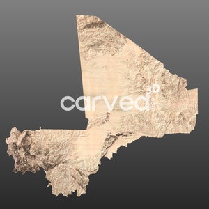 Mali Topographic Terrain 3D STL Map Model for CNC Milling and Printing ...