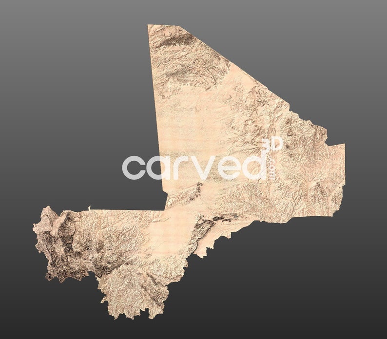 Mali Topographic Terrain 3D STL Map Model for CNC Milling and Printing ...