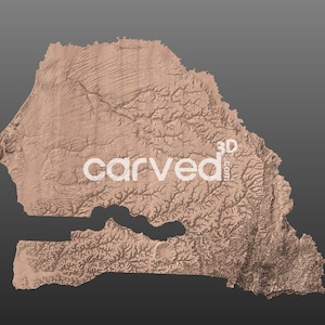 Senegal Topographic Terrain 3D Model STL Map Model for CNC Milling and ...