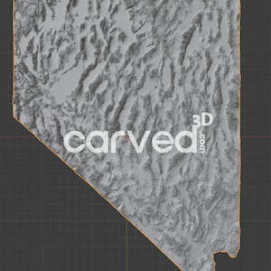 Nevada State Topographic Terrain 3D Model STL Map Model for CNC Milling ...