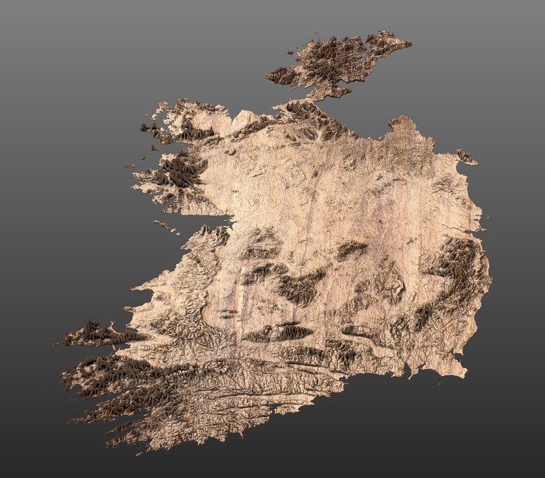 Ireland Topographic Terrain 3D Map Model for CNC Milling and - Etsy