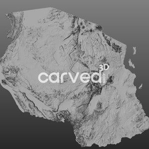 Tanzania Topographic Terrain 3D Model STL Map Model for CNC Milling and ...