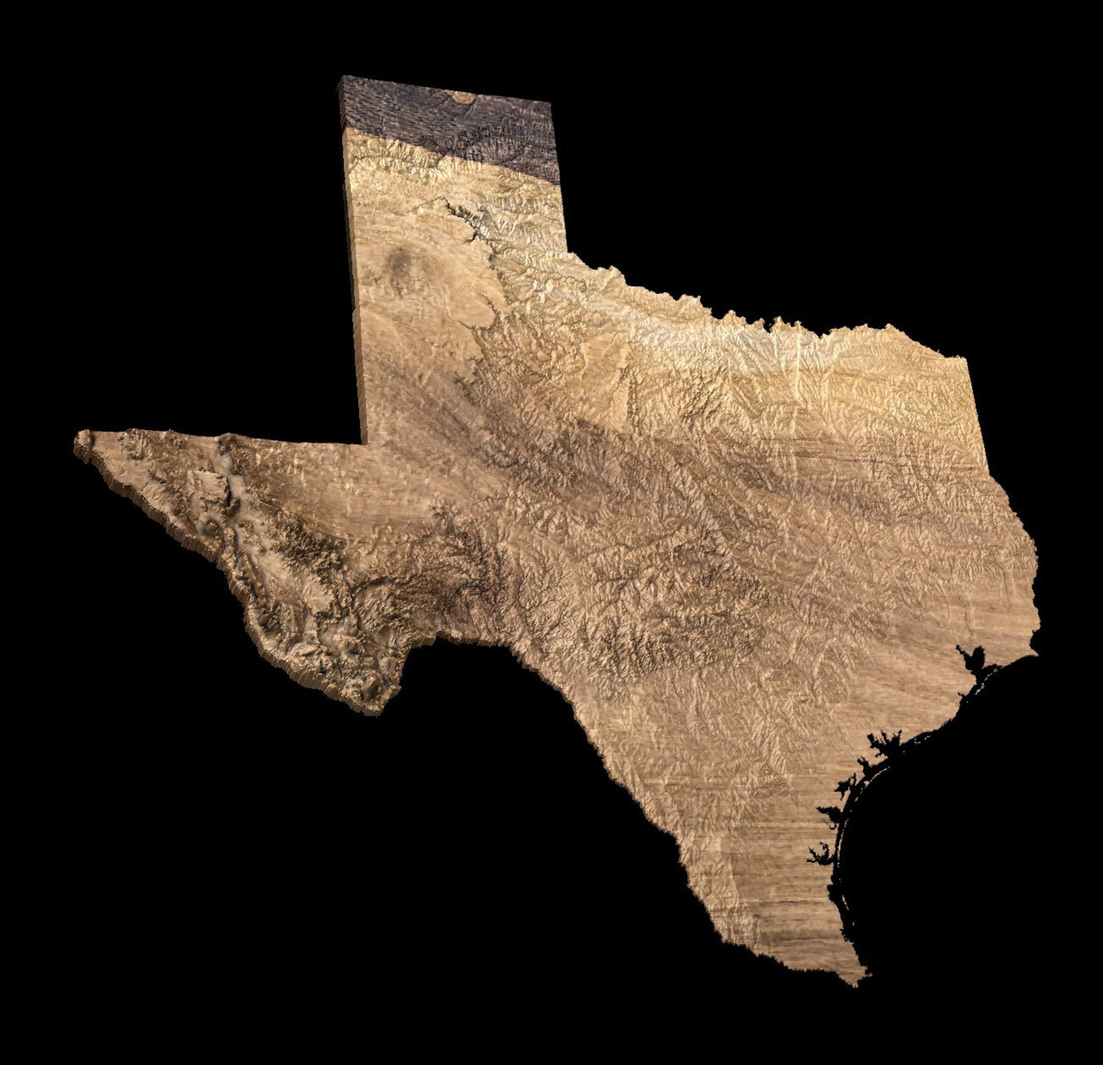 Texas State Topographic Terrain 3D Model STL Map Model for CNC - Etsy