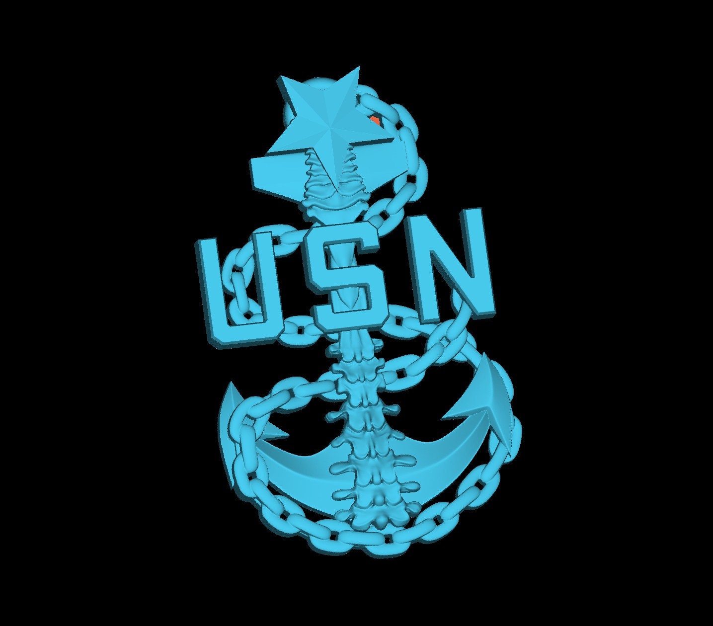 U. S. Navy E7 E8, E9, Chief Petty and Blank Anchor With Chain and Spine ...
