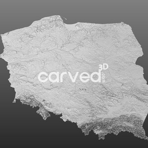 Poland Topographic Terrain 3D Map Model for CNC Milling and Printing - Etsy