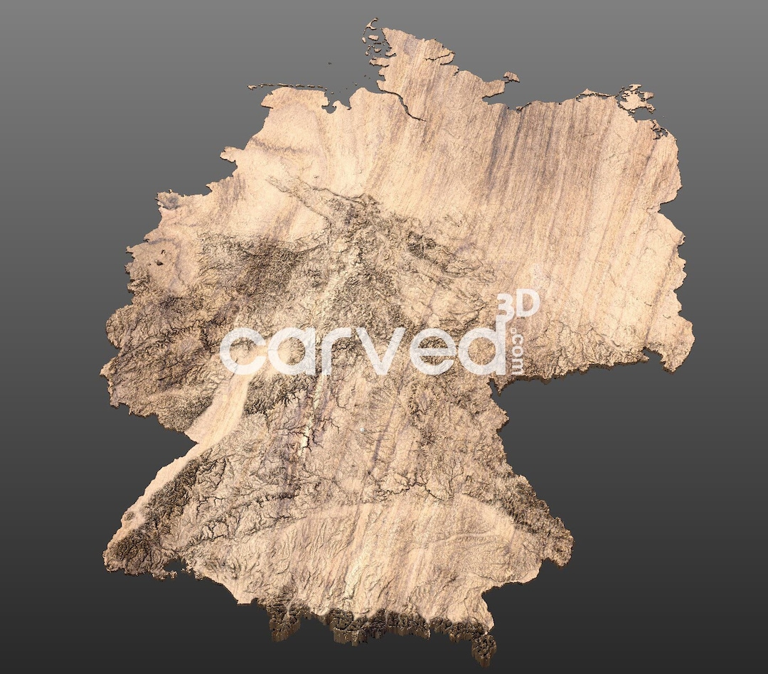 Germany Topographic Terrain 3D Map Model for CNC Milling and Printing ...