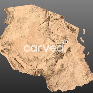 Tanzania Topographic Terrain 3D Model STL Map Model for CNC Milling and ...