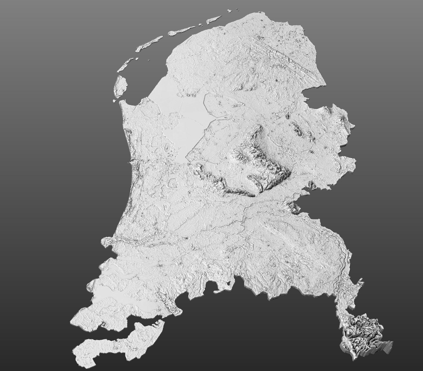 Netherlands Topographic Terrain 3D Map Model for CNC Milling - Etsy