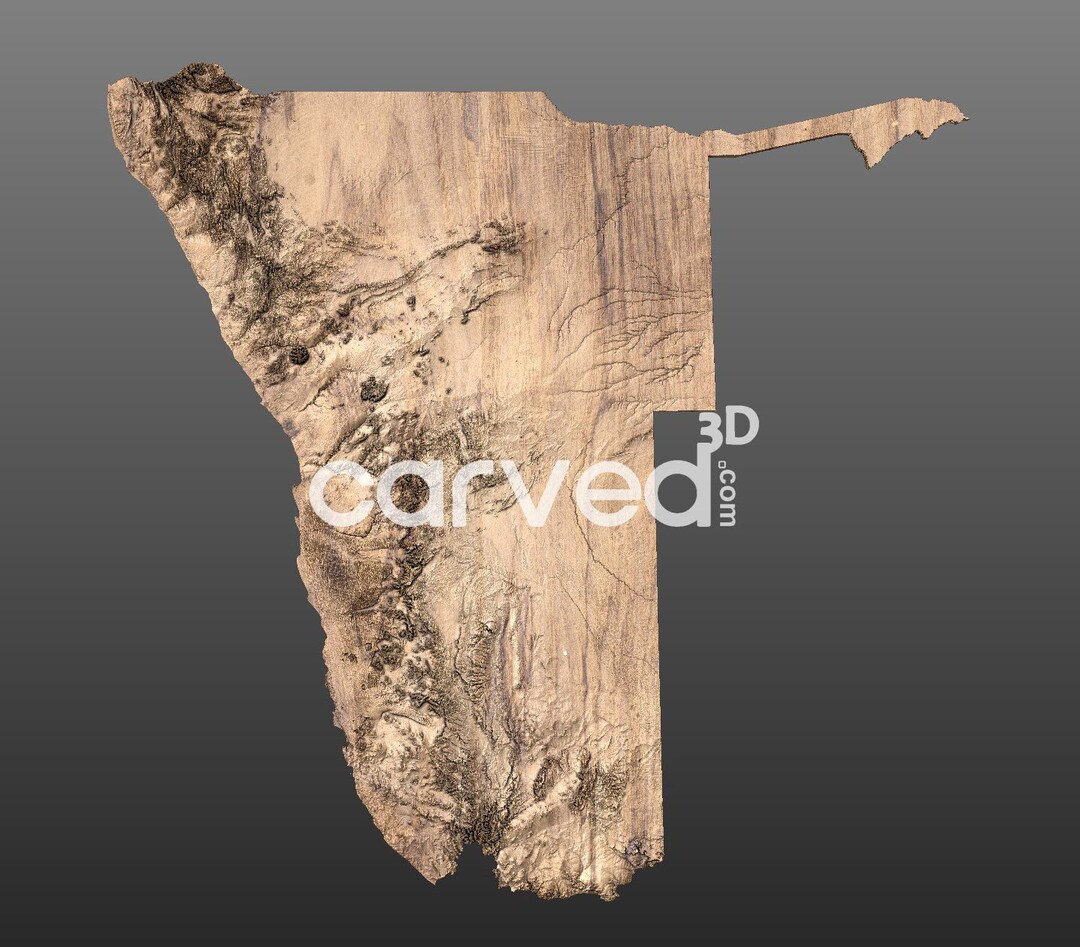 Namibia Topographic Terrain 3D STL Map Model for CNC Milling and ...