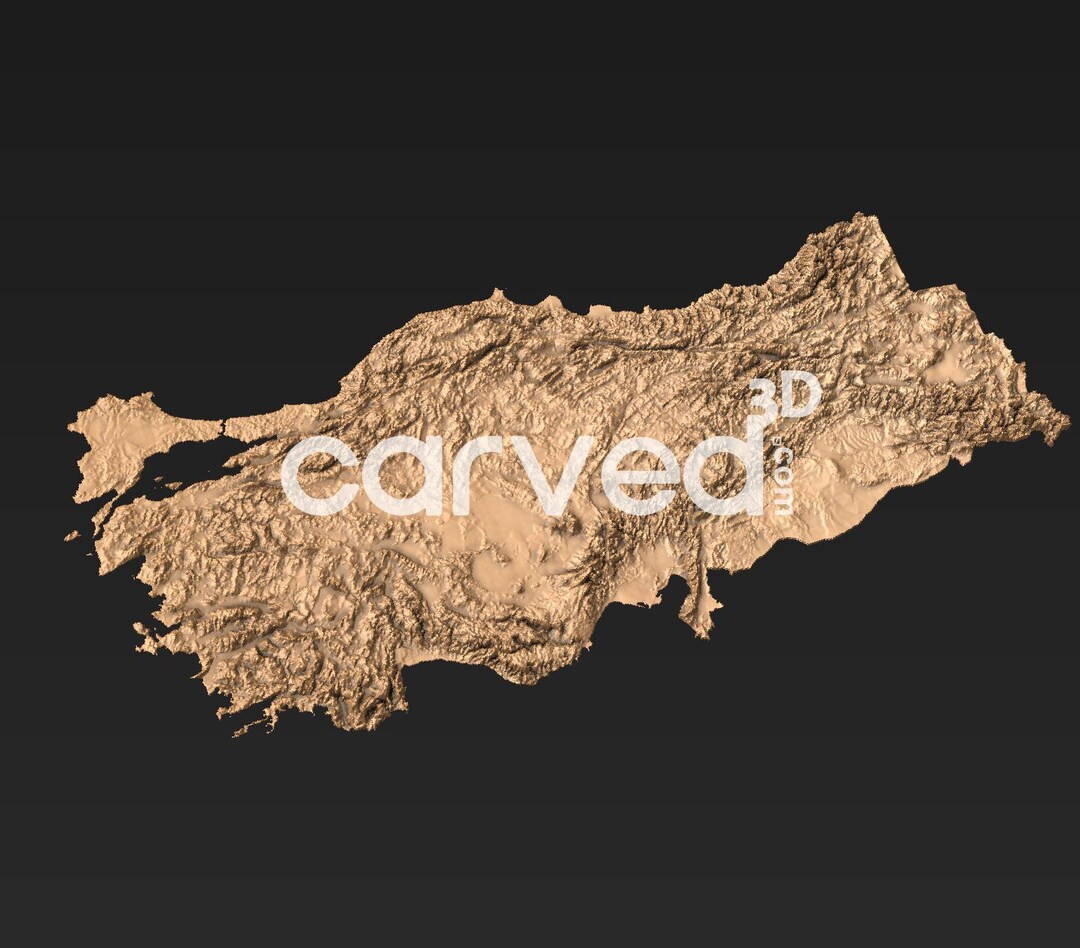 Turkey Topographic 3D Model | CNC Milling & Printing (STL Map) - Etsy