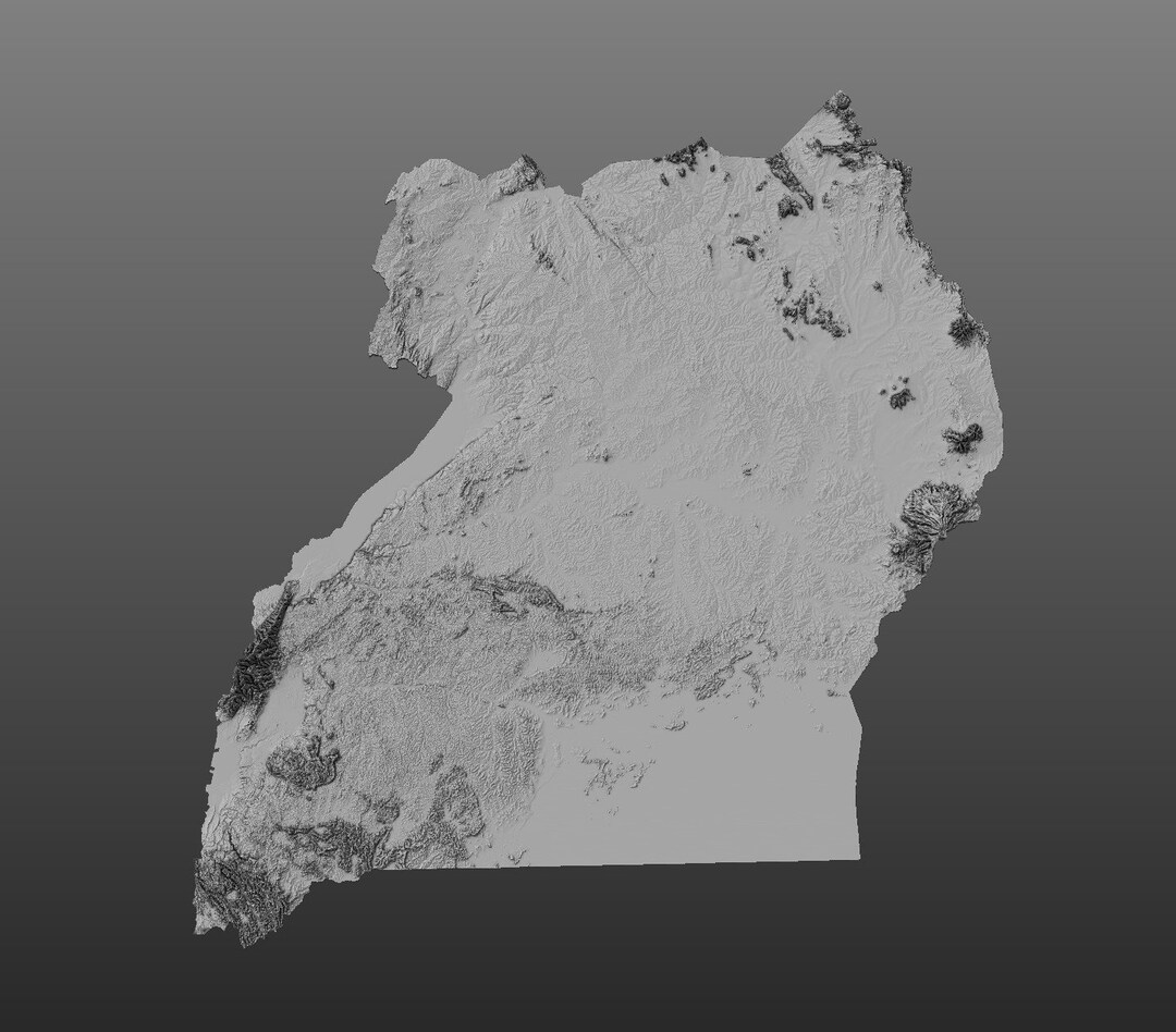 Uganda Topographic Terrain 3D Model STL Map Model for CNC - Etsy