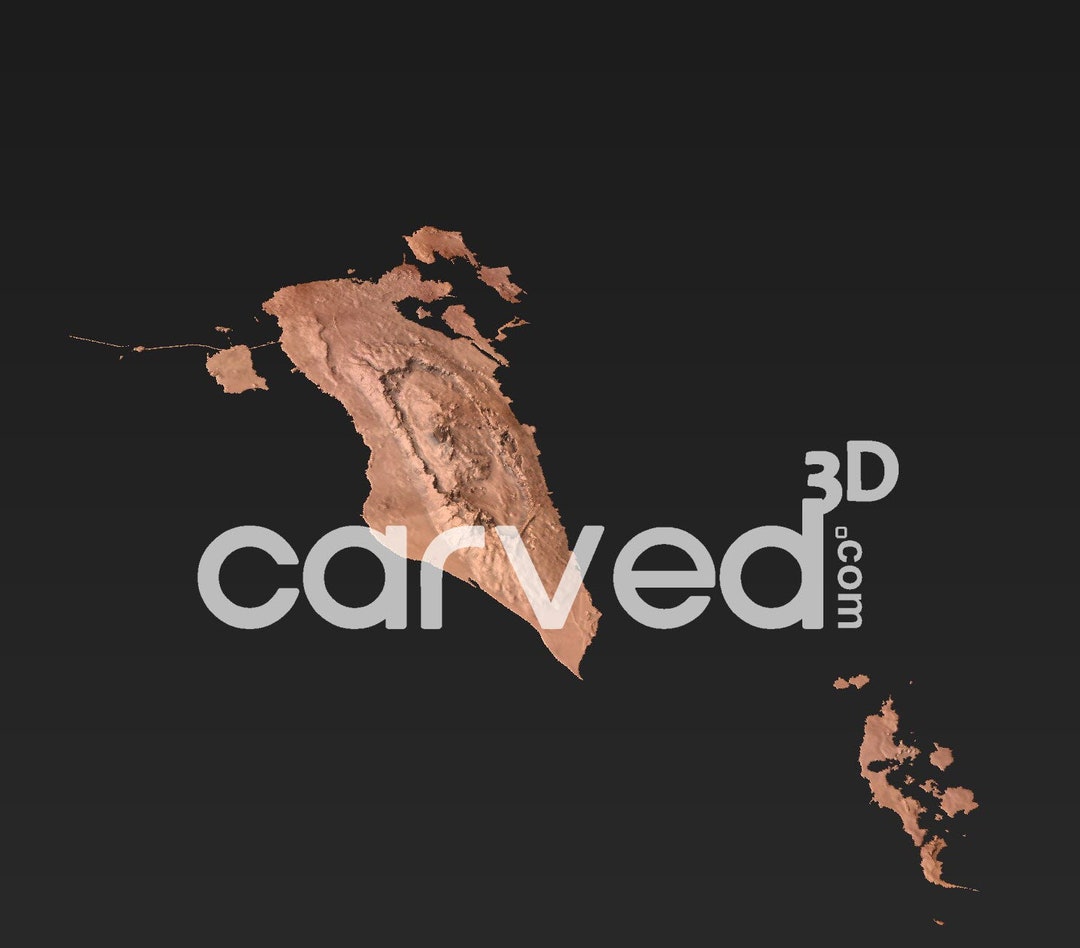 Bahrain HD Topographic Terrain 3D Model STL Map Model for CNC Milling ...