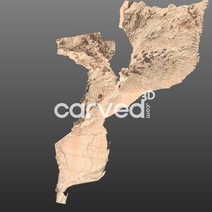 Mozambique Topographic Terrain 3D STL Map Model for CNC Milling and ...