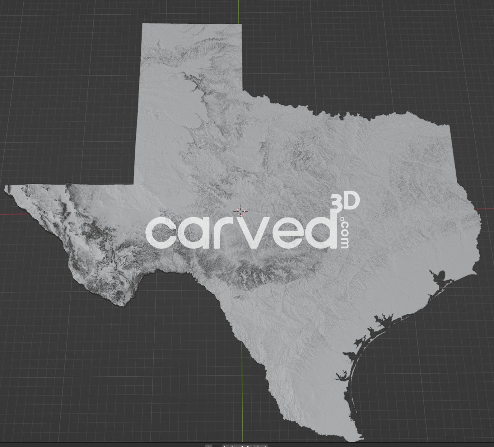 Texas State Topographic Terrain 3D Model STL Map Model for CNC Milling ...