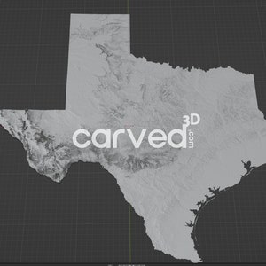 Texas State Topographic Terrain 3D Model STL Map Model for CNC Milling ...