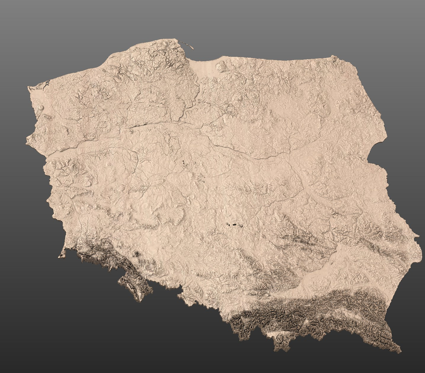 Poland Topographic Terrain 3D Map Model for CNC Milling and - Etsy