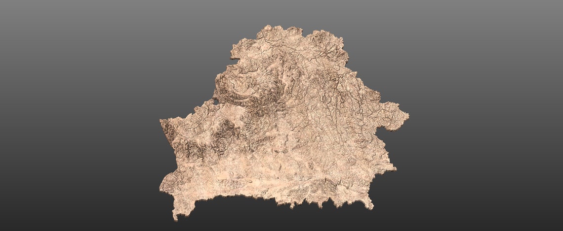 Belarus Topographic Terrain 3D Map Model for CNC Milling and - Etsy