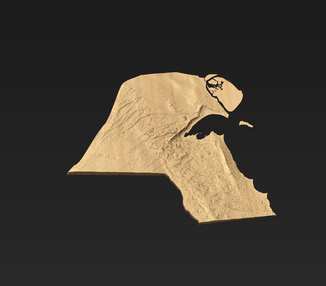 Kuwait HD Topographic Terrain 3D Model STL Map Model for CNC - Etsy