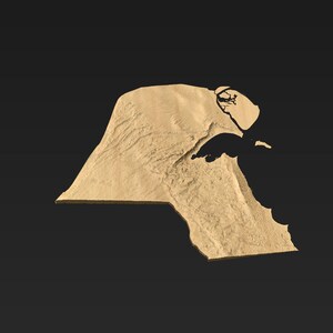 Kuwait HD Topographic Terrain 3D Model STL Map Model for CNC - Etsy