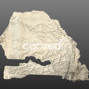 Senegal Topographic Terrain 3D Model STL Map Model for CNC Milling and ...