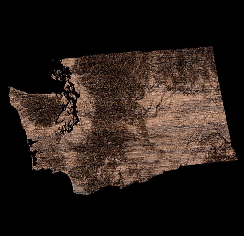 Washington State Topographic Terrain 3D Model STL Map Model - Etsy