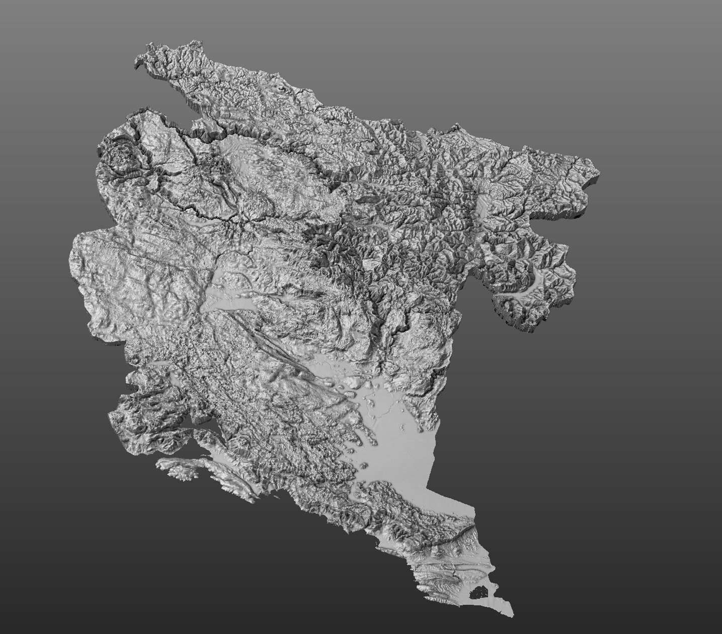 Montenegro Topographic Terrain 3D Map Model for CNC Milling - Etsy