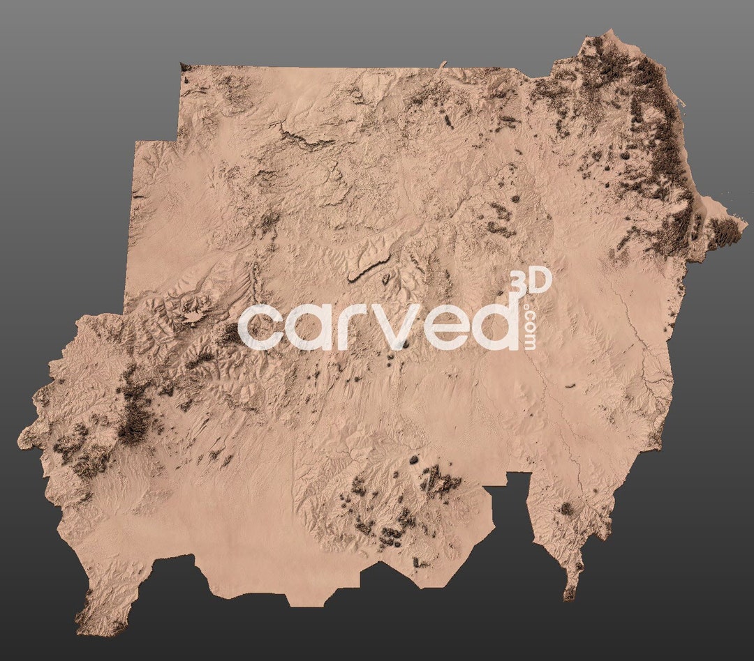 Sudan Topographic Terrain 3D Model STL Map Model for CNC Milling and ...
