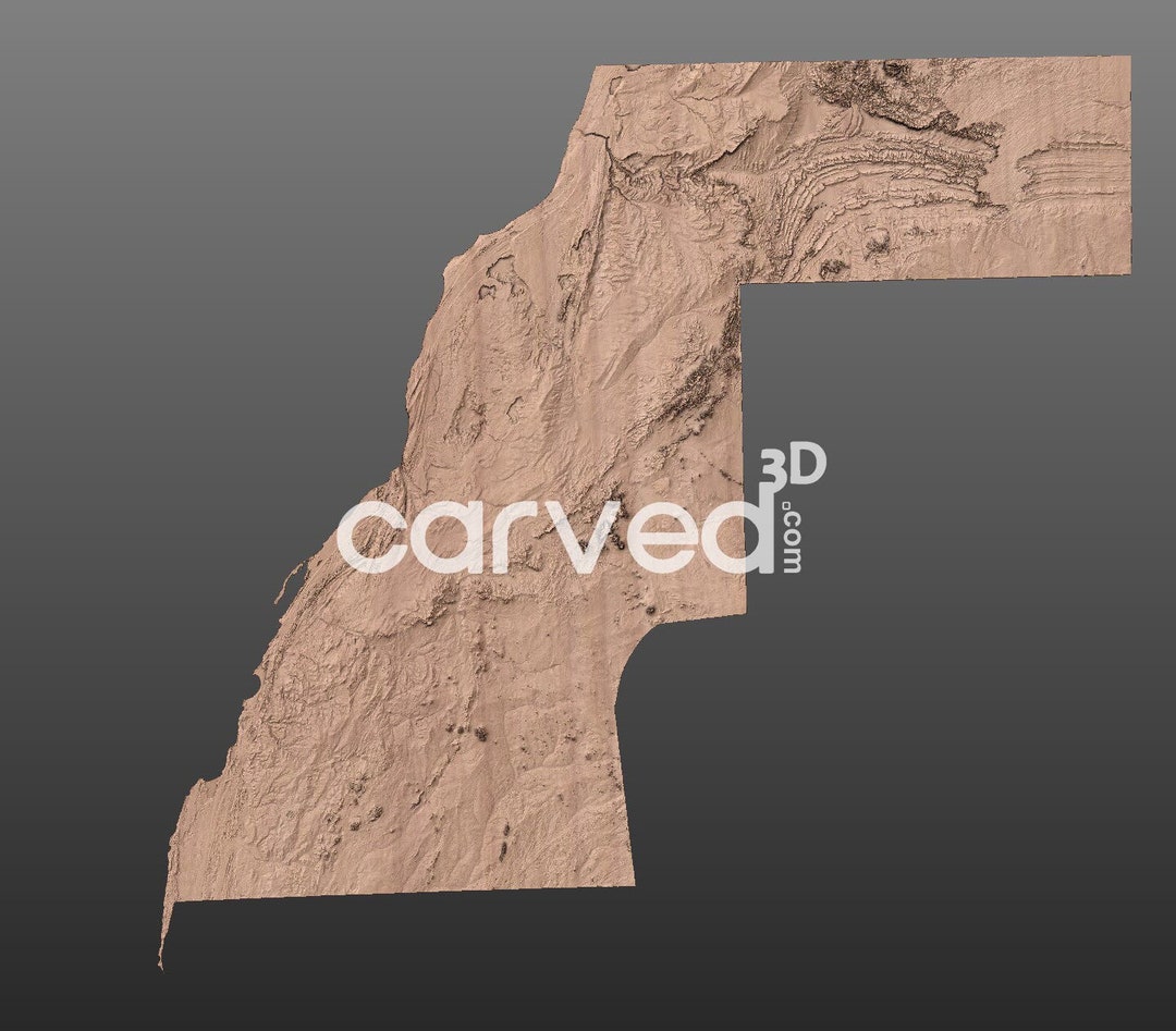Sahrawi Arab Democratic Republic Country Topographic Terrain 3D Model ...