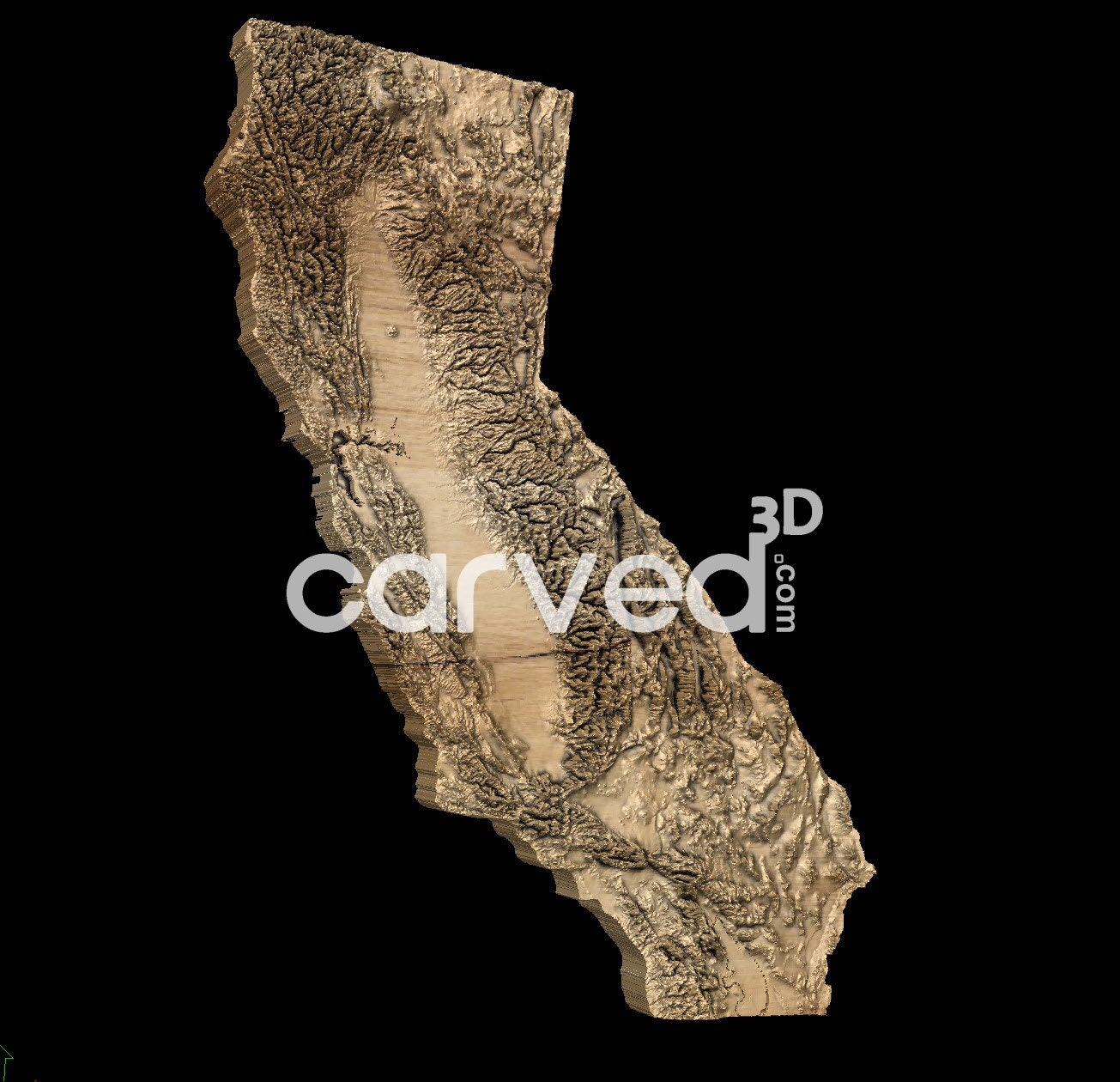 California Topographic Terrain 3D Map Model for CNC Milling and ...