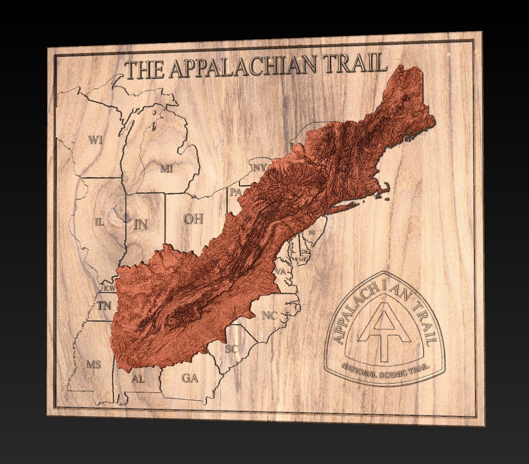 Appalachian Trail 3d STL for CNC and 3d Printing - Etsy