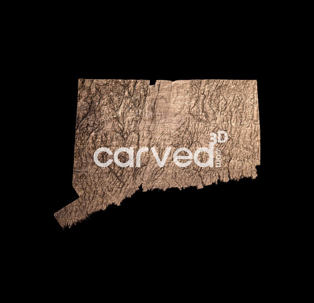 State of Connecticut 3d Topographic Model STL for CNC Carving and 3d ...