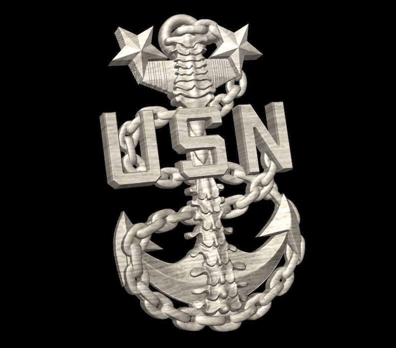 U. S. Navy E7 E8, E9, Chief Petty and Blank Anchor With Chain and Spine ...