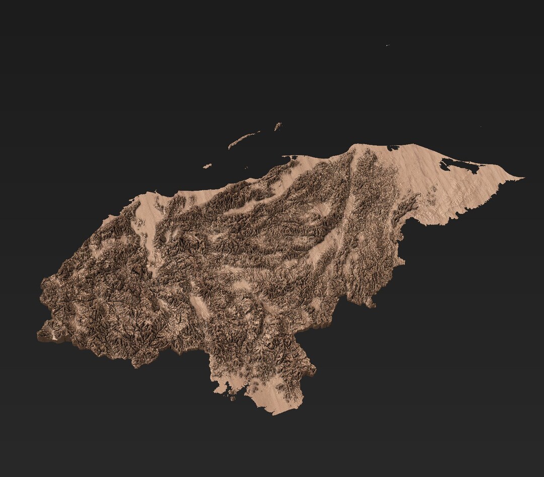 Honduras Topographic Terrain 3D Model STL Map Model for CNC - Etsy