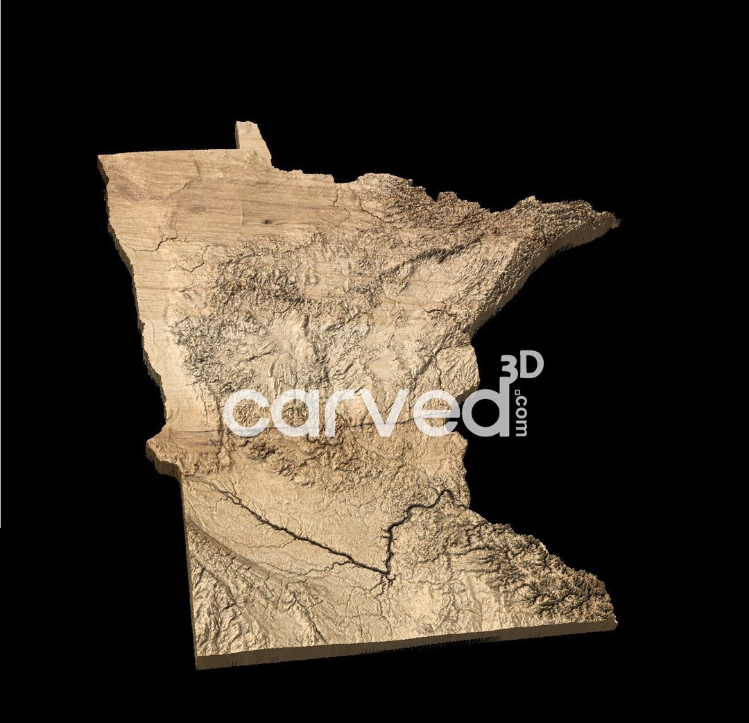 Minnesota State Topographic Terrain 3D Model STL Map Model for CNC ...