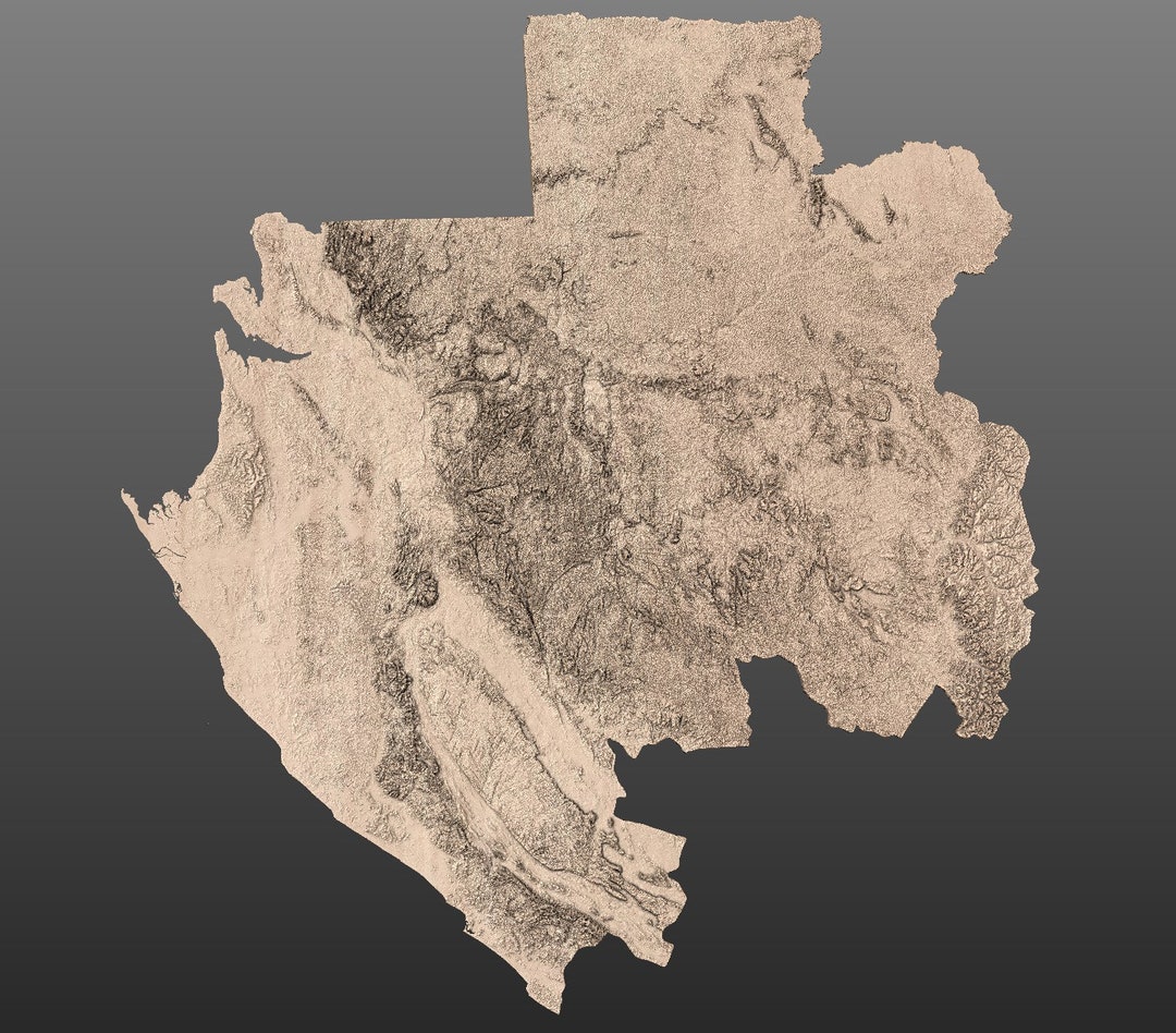 Gabon Topographic Terrain 3D STL Map Model for CNC Milling and - Etsy