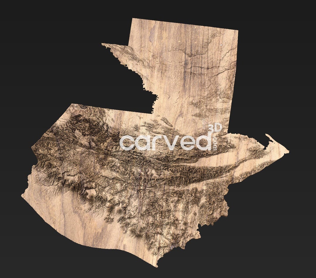 Guatemala Topographic Terrain 3D Model STL Map Model for CNC Milling ...