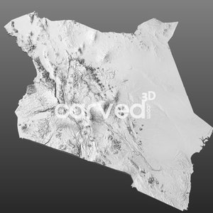Kenya Topographic Terrain 3D STL Map Model for CNC Milling and Printing ...