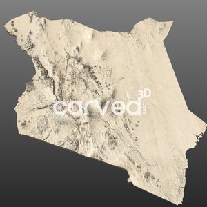Kenya Topographic Terrain 3D STL Map Model for CNC Milling and Printing ...
