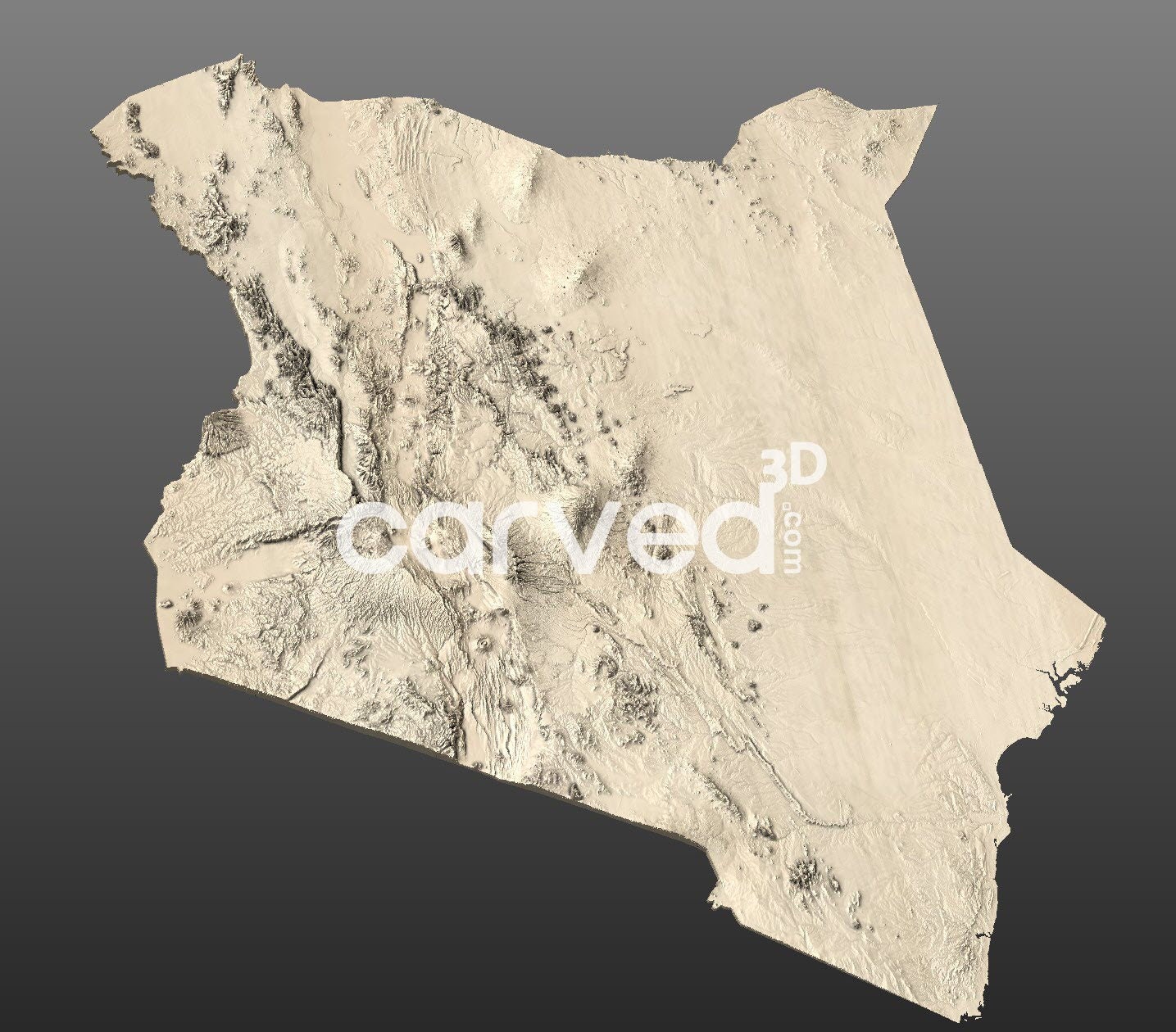Kenya Topographic Terrain 3D STL Map Model for CNC Milling and Printing ...