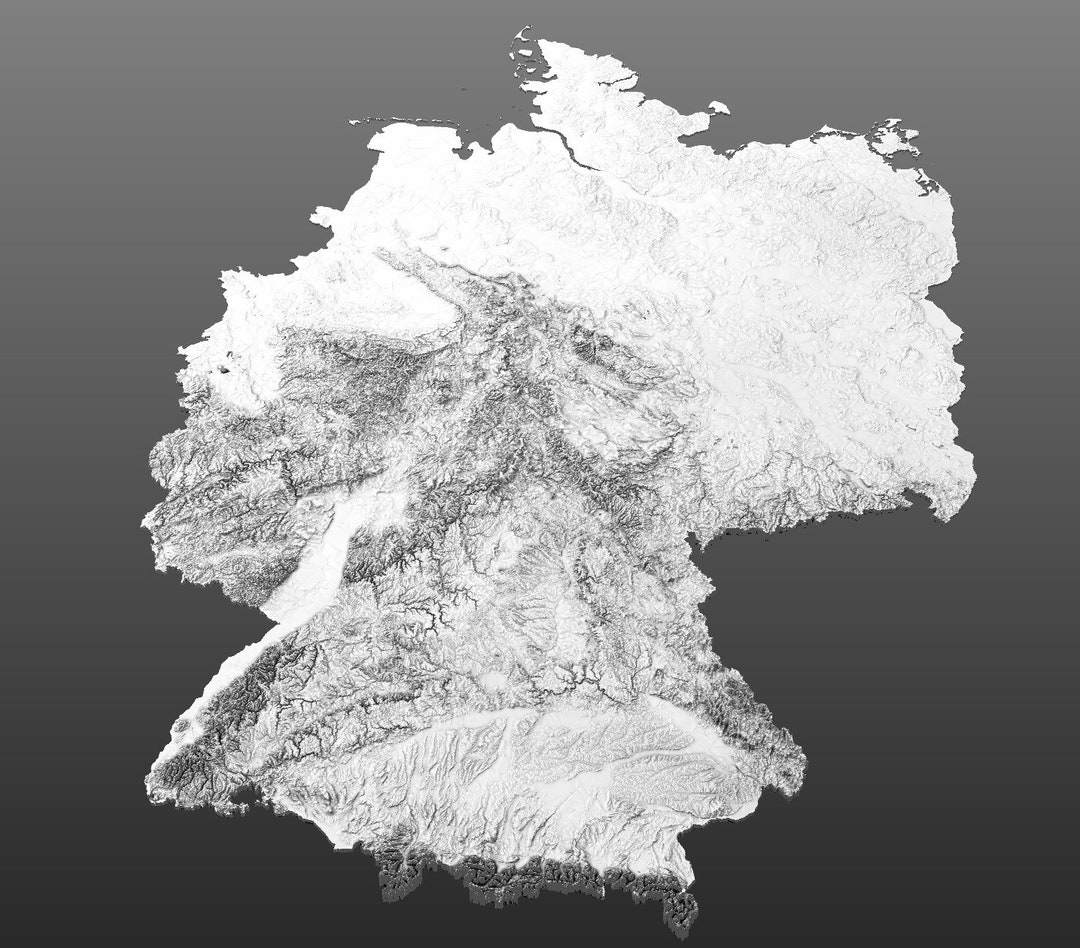 Germany Topographic Terrain 3D Map Model for CNC Milling and - Etsy México