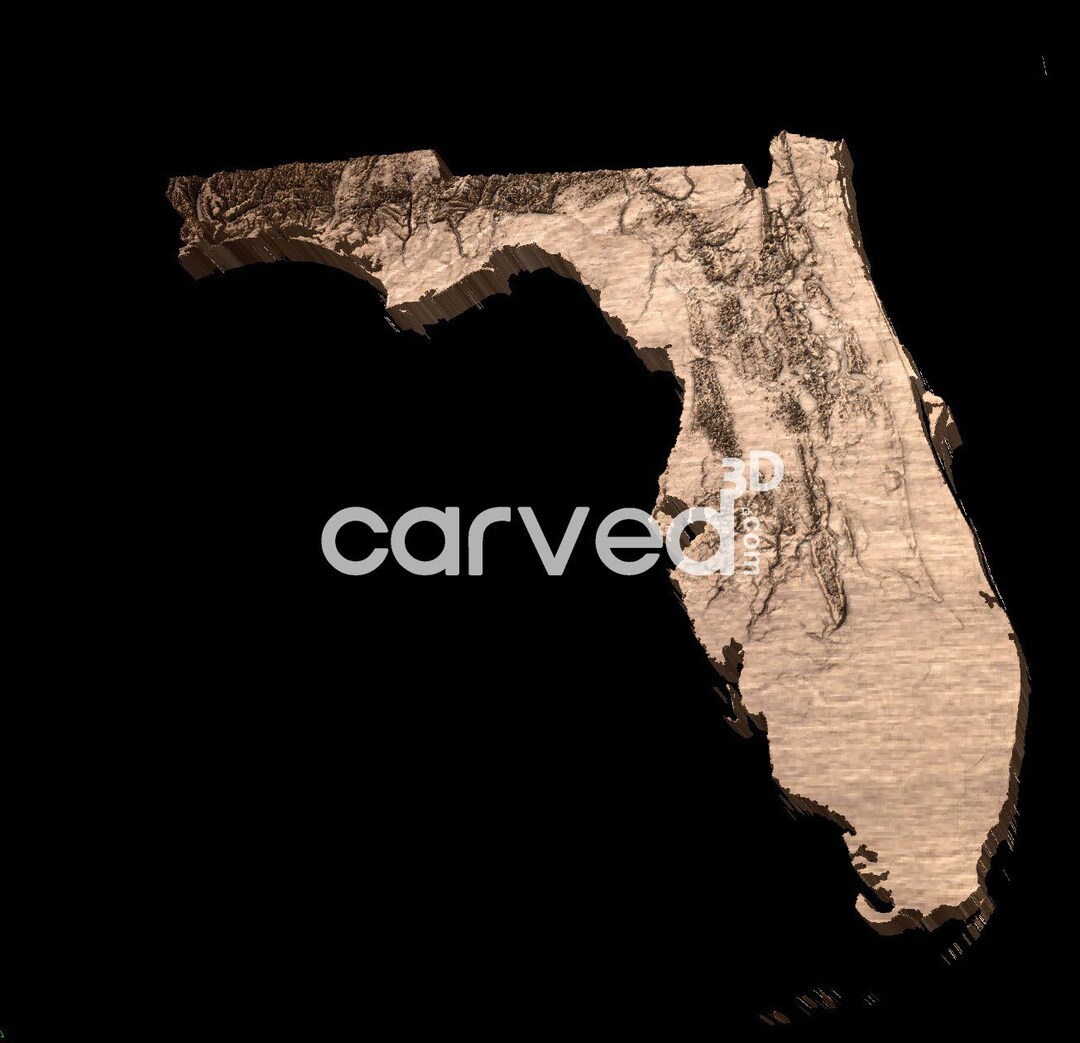 State of Florida 3d Topographic Model STL CNC - Etsy