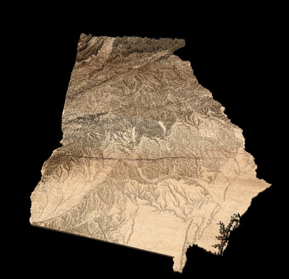 State of Georgia 3d Topographic Model STL CNC | Etsy