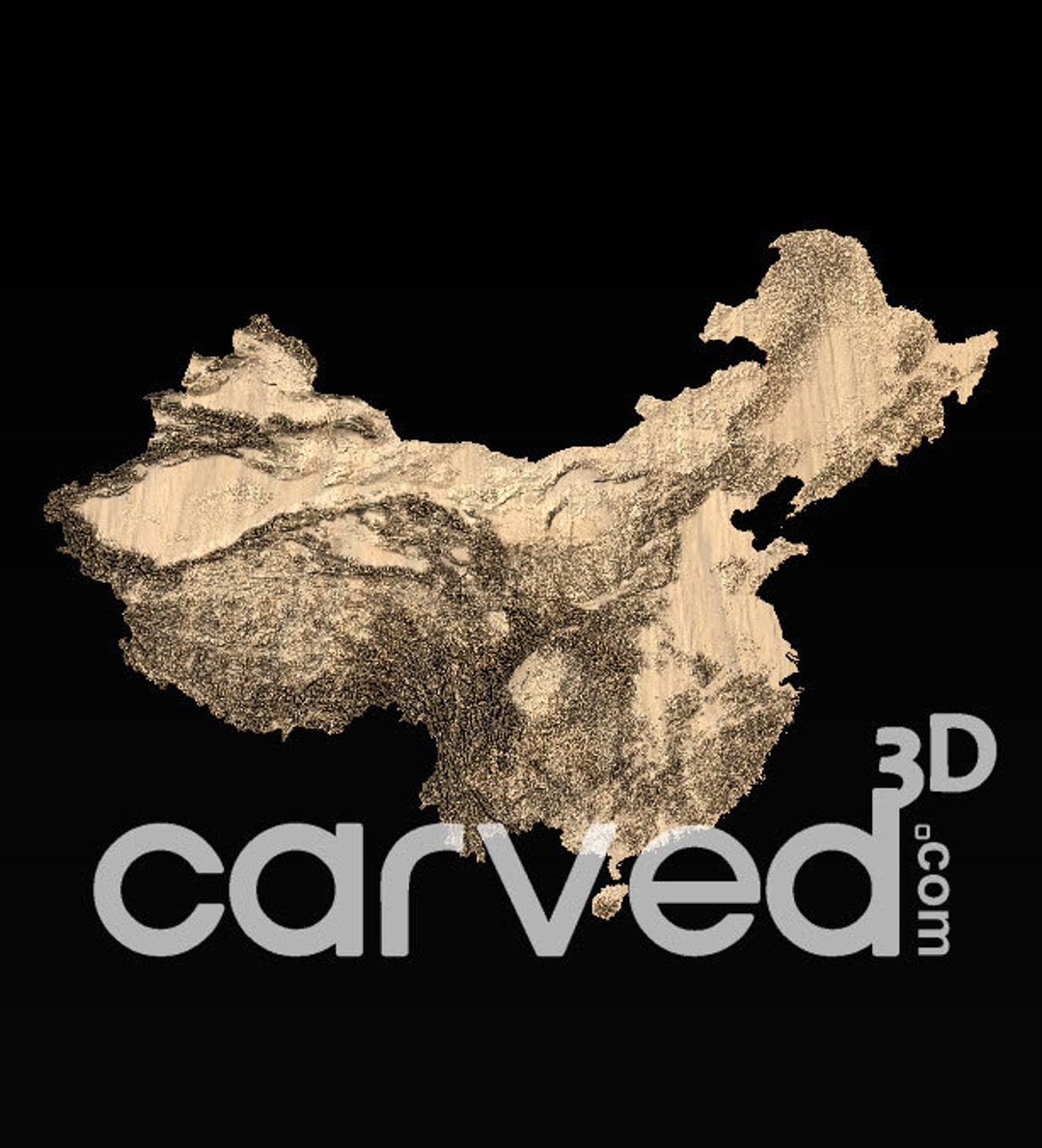 China Topographic Terrain 3D Model STL Map Model for CNC Milling and ...