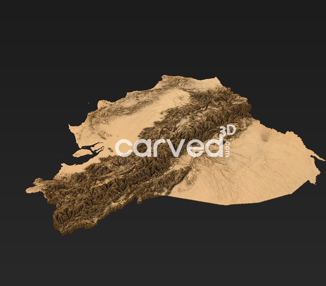 Equador Topographic Terrain 3D Model STL Map Model for CNC Milling and ...