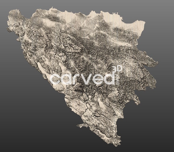 Bosnia And Herzegovina Elevation Map