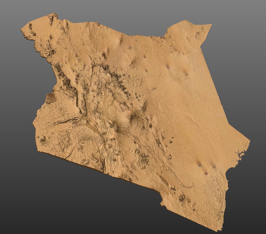 Kenya Topographic Terrain 3D STL Map Model for CNC Milling and - Etsy