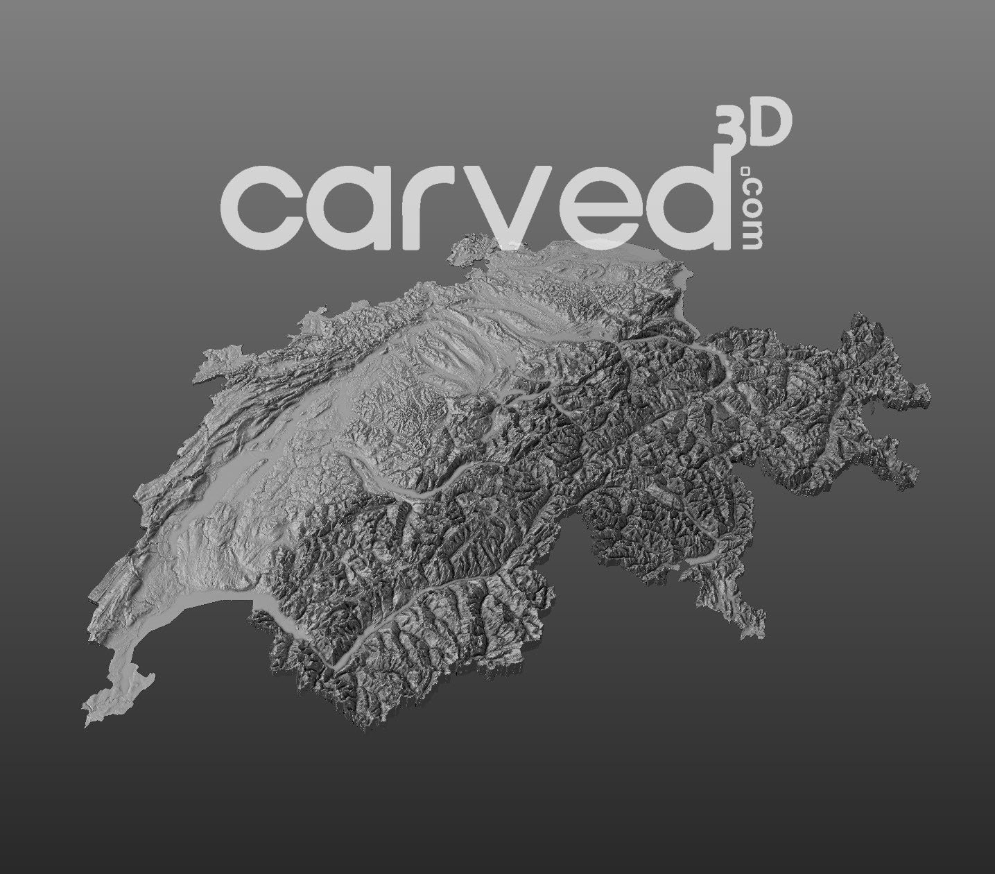 Switzerland Topographic Terrain 3D Map Model for CNC Milling and ...